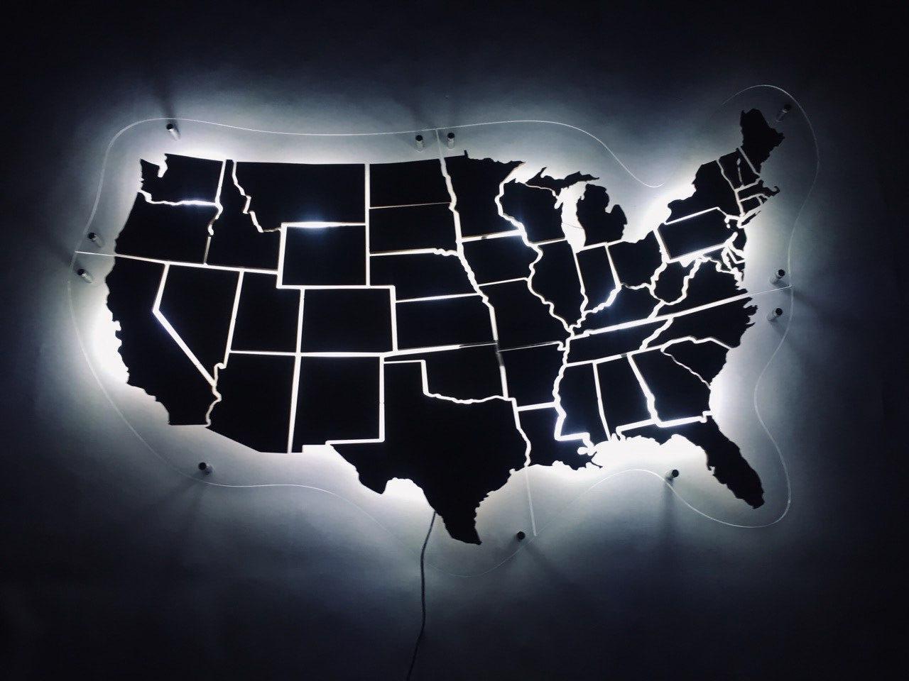 ᐉ Карта США з підсвіткою багатошарова 90х55 см (KD 2203) • Краща ціна в ...