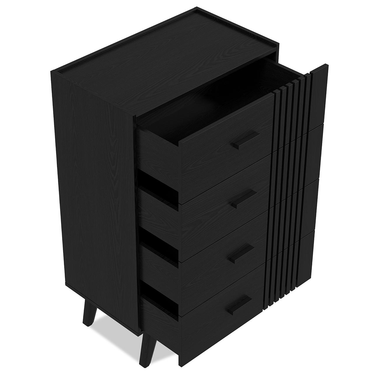 ᐉ Комод високий Maraline 4 шухляди Dendro Black diamond wood (15072 ...