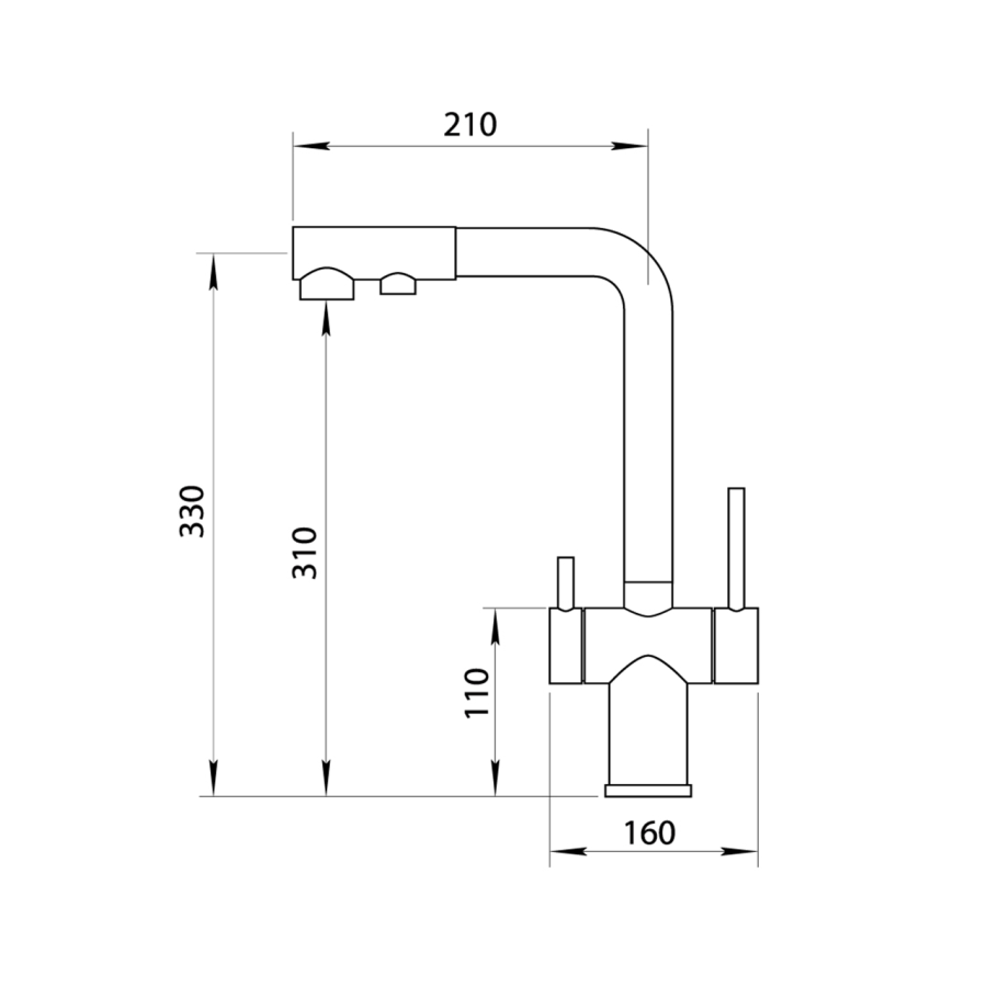 ᐉ Смеситель для кухни 4 в 1 Nett FWG-33 двухрычажный, золотой (NET-034220) • Купить в Киеве ...