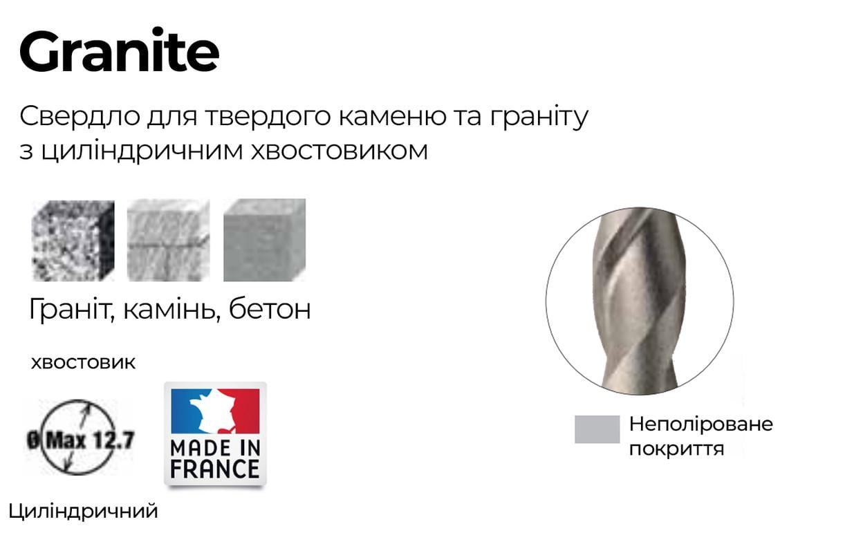 ᐉ Сверло DIAGER Granite Ø10x120 мм рабочая длина 80 мм по граниту/камню ...