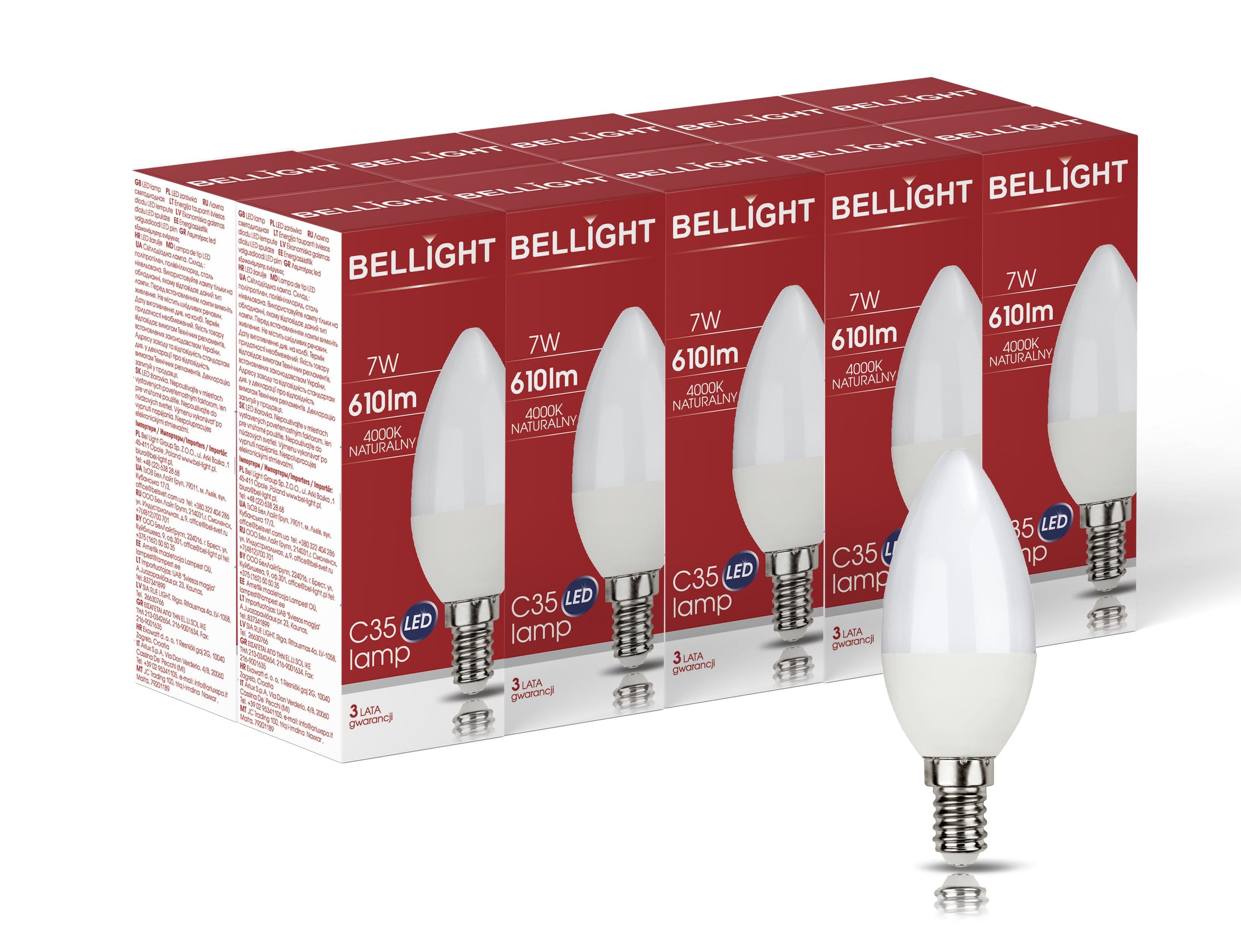 ᐉ Набор ламп Bellight светодиодных С35 7W E14 4000K 10 шт. • Купить в ...