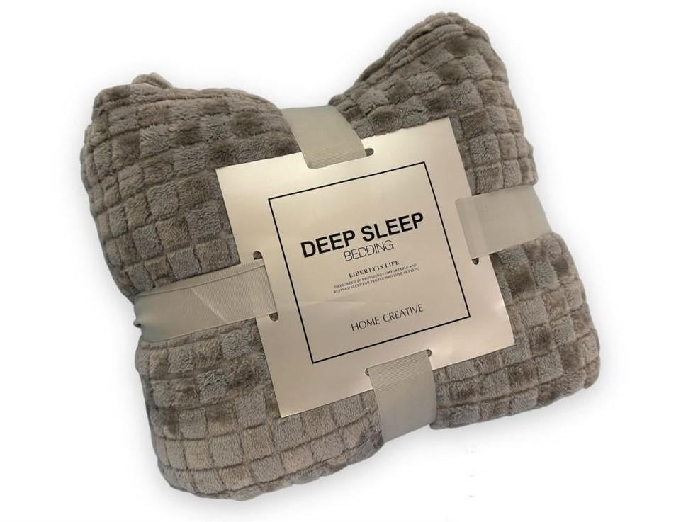 ᐉ Плед велюровый Deep Sleep Кубик Микрофибра 200х230 см Кофейный