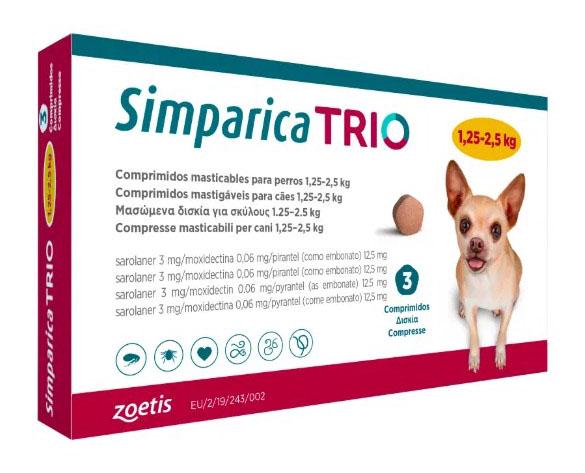 ᐉ Таблетки противопаразитарные для собак Simparica Trio жевательные 1,3 ...