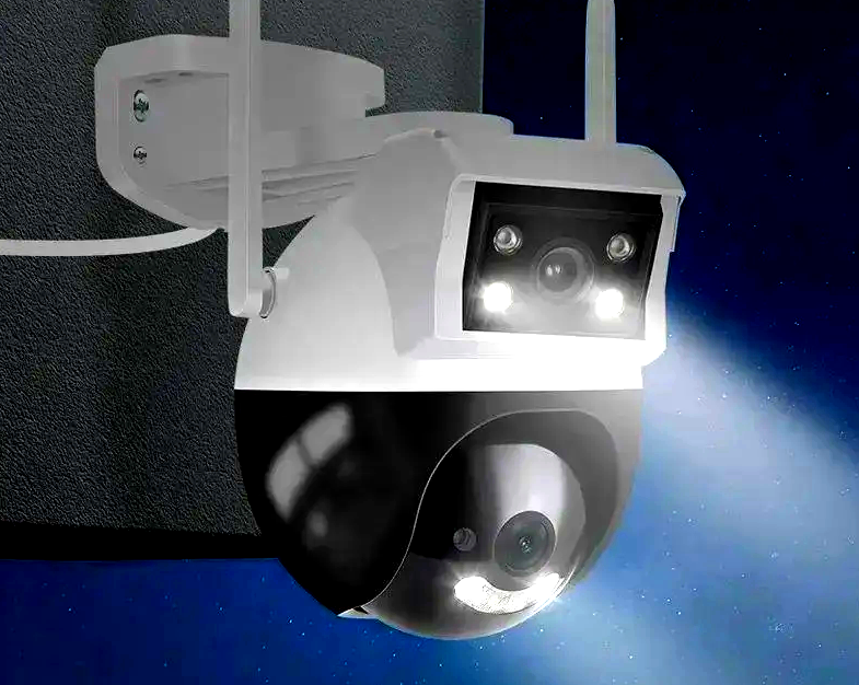 ᐉ Камера видеонаблюдения уличная IP WIFI 4MPx+4MPx IP66 UKC P6 2 ...
