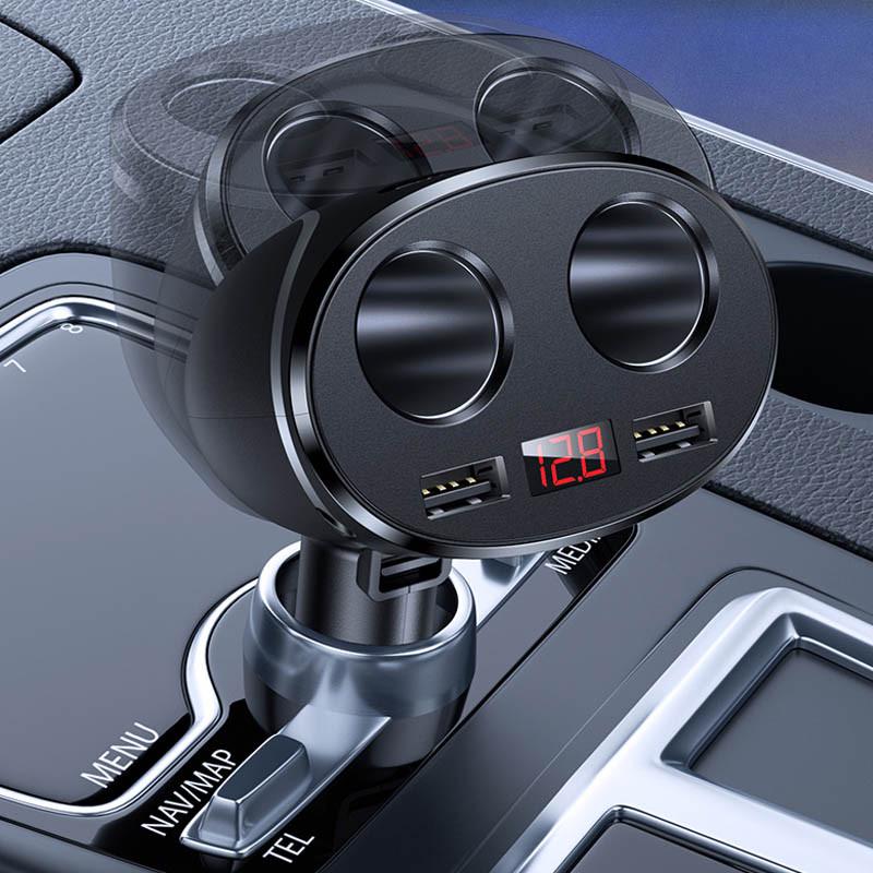 ᐉ Адаптер автомобильный зарядное устройство USAMS Dual USB & Cigarette ...