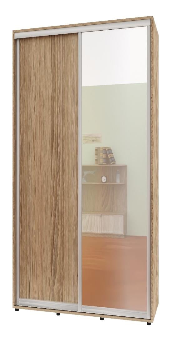 ᐉ Шафа купе дводверна Комфорт Меблі Стандарт ДСП Дзеркало 90х45х240 см