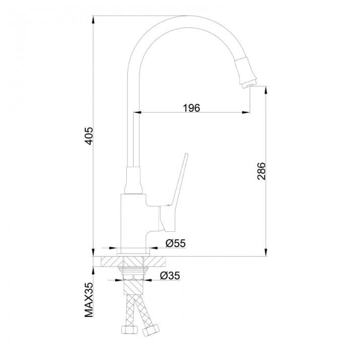 ᐉ Корпус кухонного смесителя Frap H61 F4461 под гибкий излив Хром ...