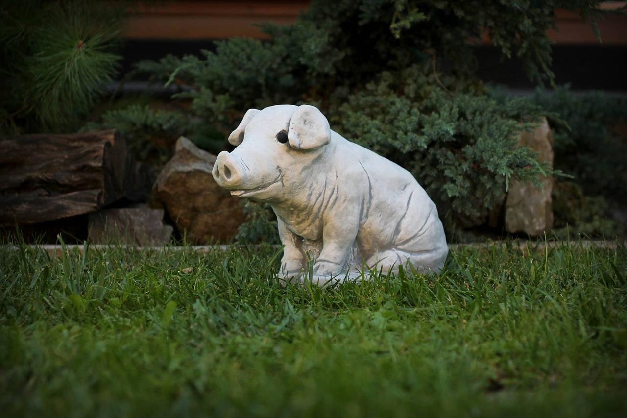 ᐉ Садова фігура статуетка Порося з цементу ручна робота 26 см 625302 • Краща ціна в Києві