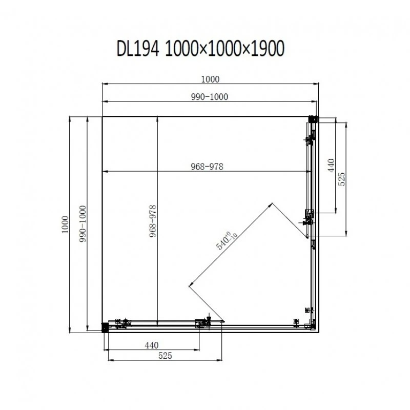 ᐉ Душева кабіна Dusel DL194 двері розсувні/прозоре скло 1000х1000 ...