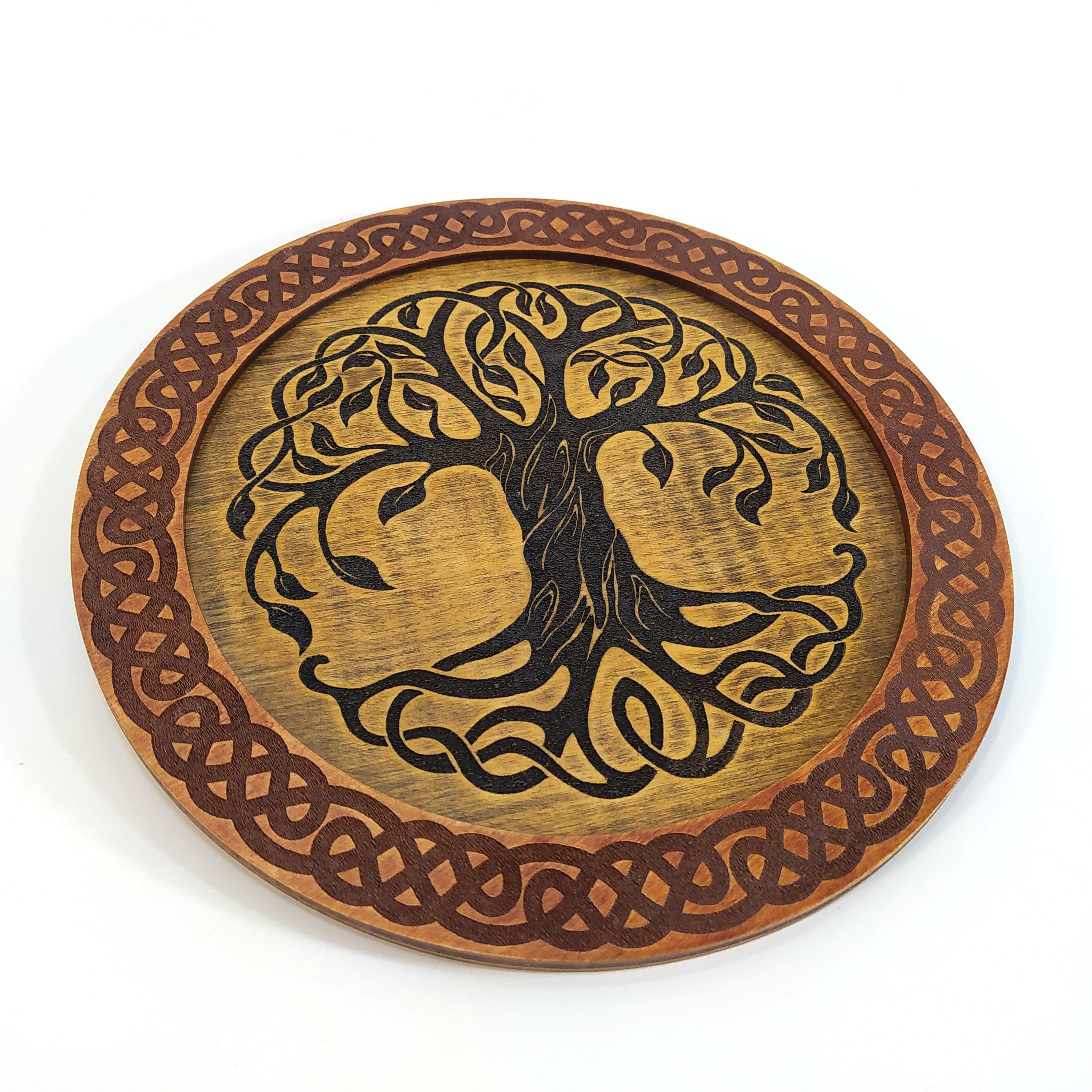 ᐉ Панно деревянное на стену Майстерня містера Томаса Кельтское дерево жизни 23х23 см • Купить в