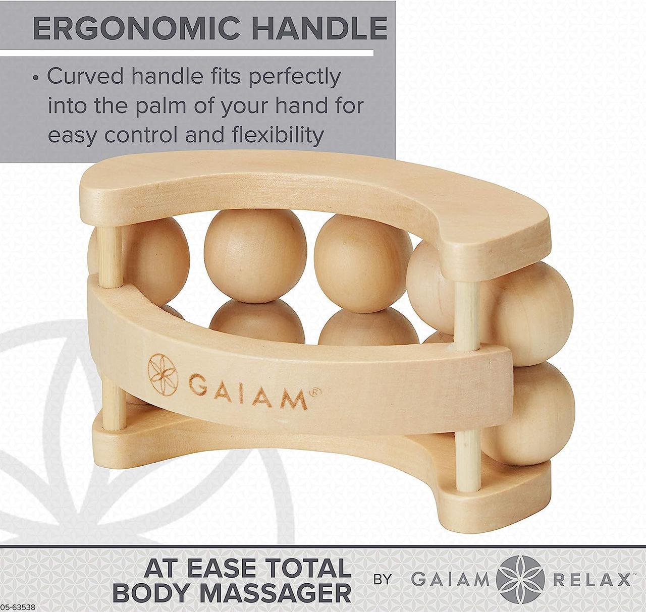 ᐉ Ролик масажний кульковий Gaiam Relax Ручний дерев'яний всього тіла ...