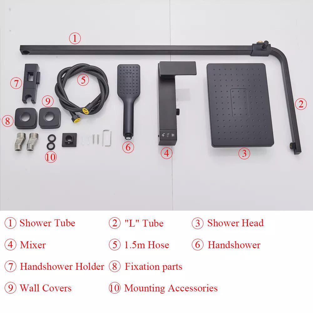 ᐉ Душевая колонна со смесителем Monsal Sentis Черный матовый (MSB01 ...