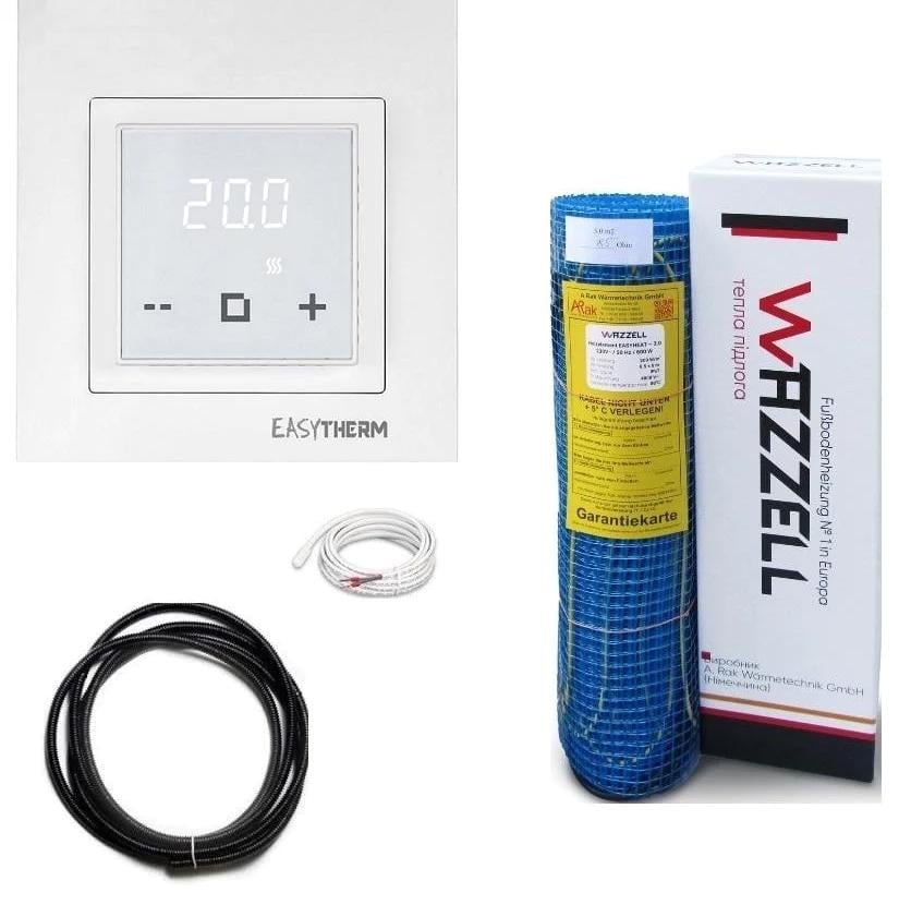 ᐉ Нагрівальний мат двожильний Wazzell Easyheat 400 Вт 2 м2 з терморегулятором Easytherm Wi-Fi ...