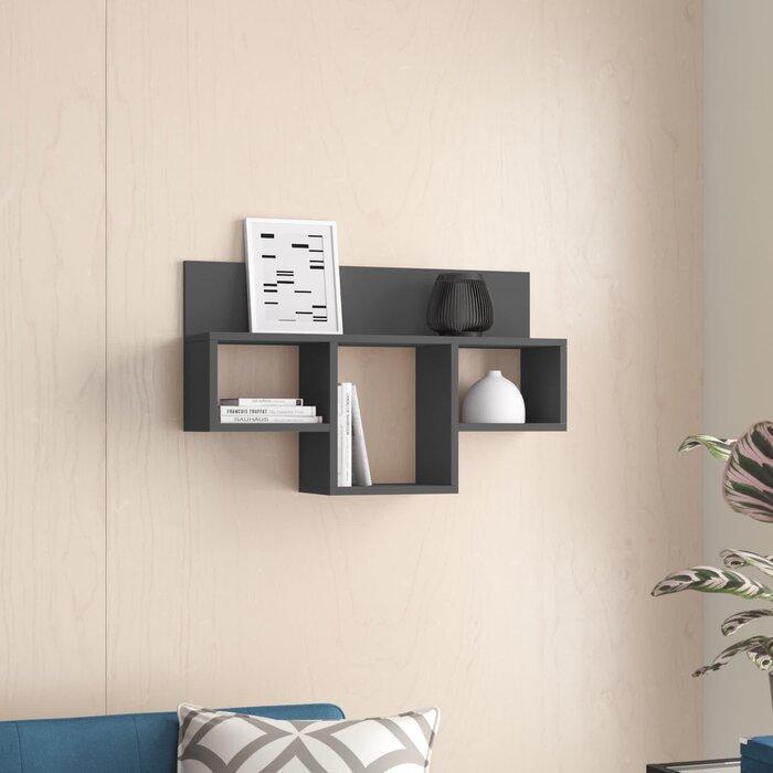 ᐉ Полиця книжкова на стіну Klick System ПК 49 Антрацит • Краща ціна в Києві Україні • Купити в