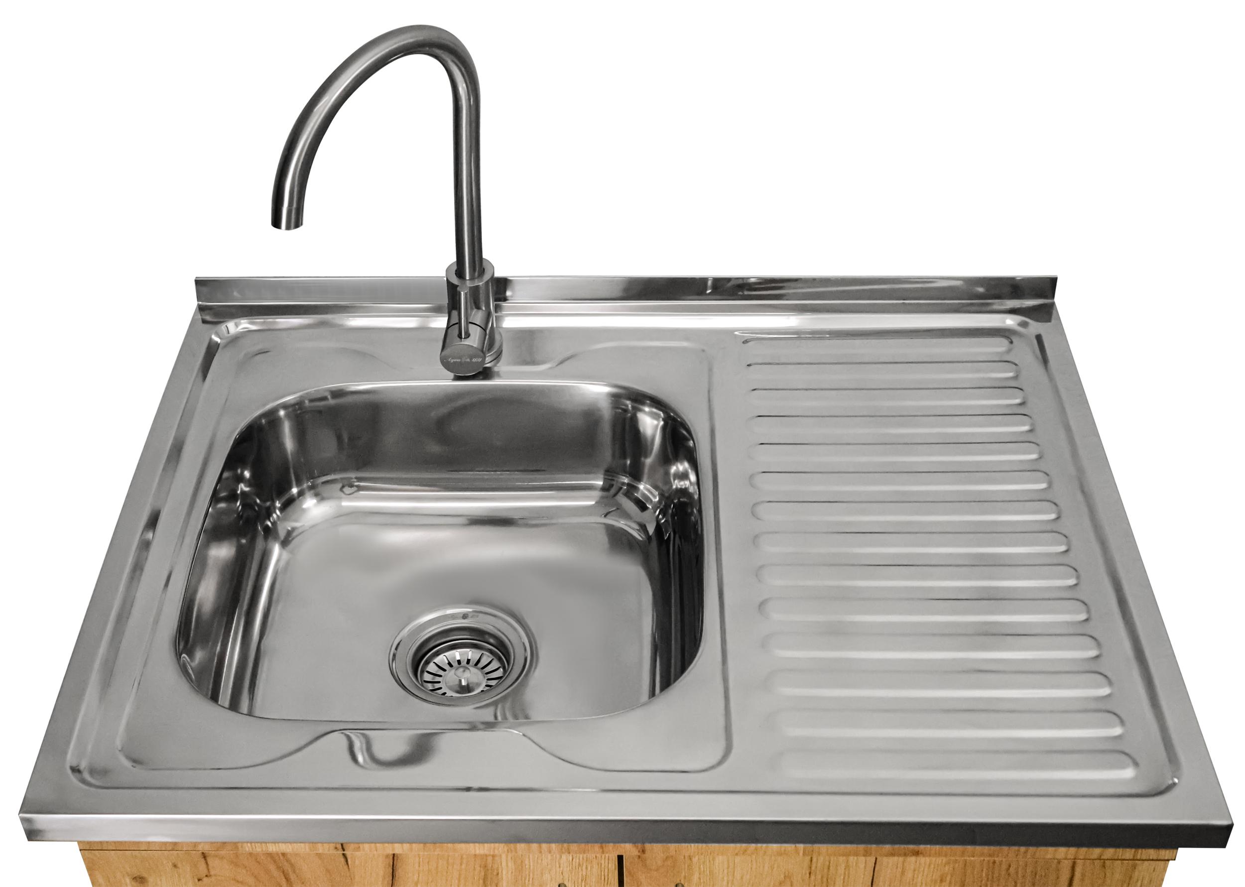 ᐉ Мийка з тумбою AQUAMILL VAVILON 80 люкс ліва/права та змішувач з нержавіючої сталі AquaMill ...