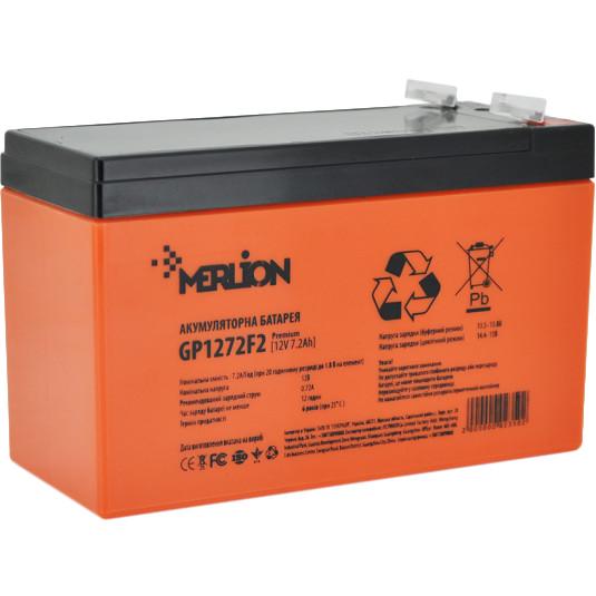 ᐉ Батарея аккумуляторная Merlion AGM GP1272F2 PREMIUM 12 V 7,2 Ah