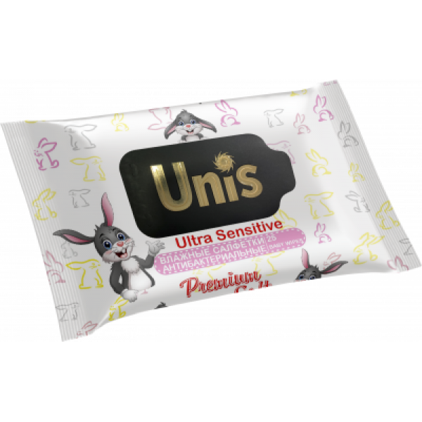 ᐉ Влажные салфетки Unis Антибактериальные для детей без запаха 25 шт ...