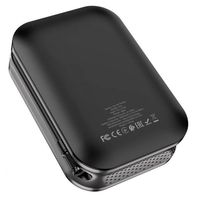 ᐉ Автокомпрессор HOCO S53 Breeze Portable Smart Air Pump портативный Black (000131) • Купить в ...