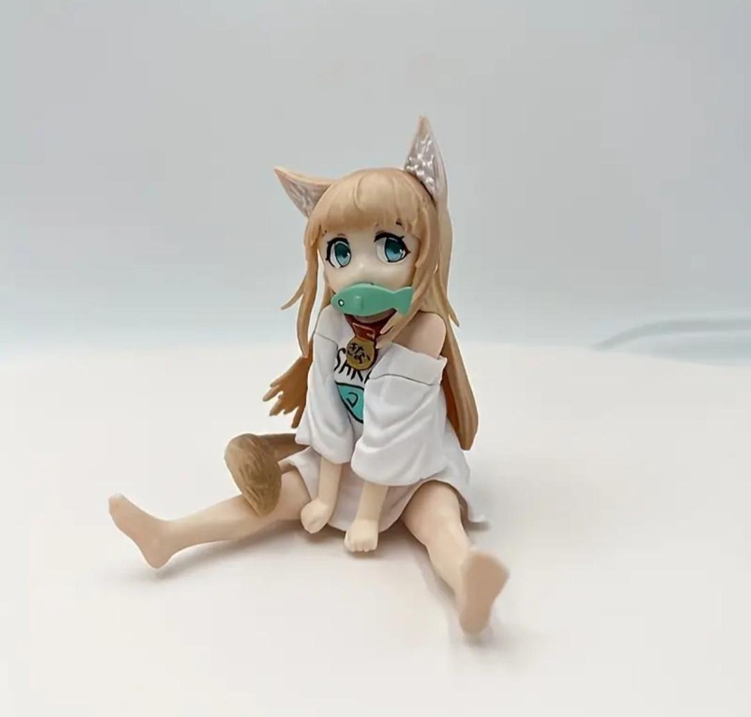 ᐉ Фігурка Аніме дівчинка кішка з рибкою в зубах 27829555 • Краща ціна в Києві Україні