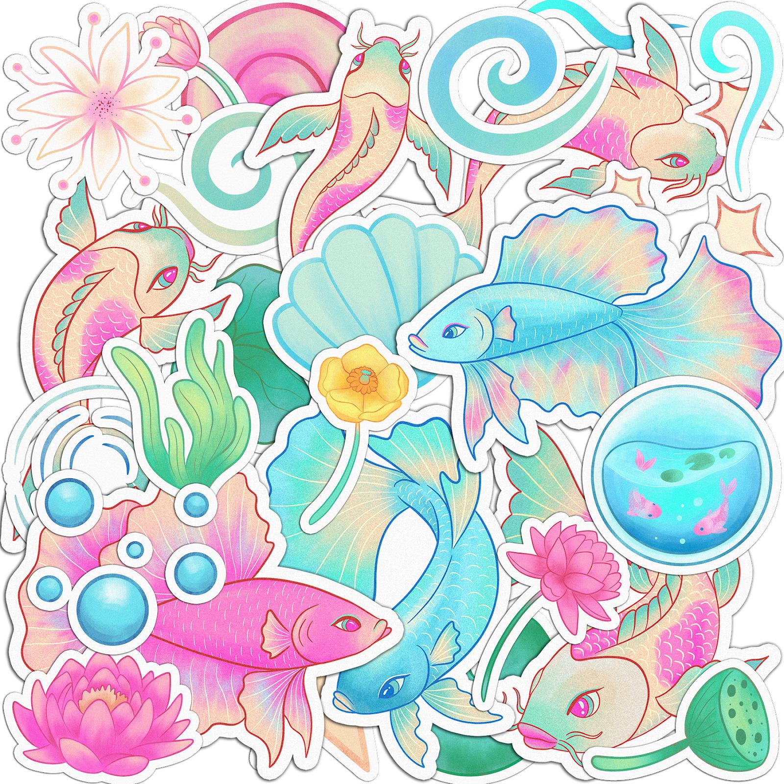 ᐉ Набір стікерів Lex Altern Карпи коі вінілові 28 шт. • Краща ціна в ...