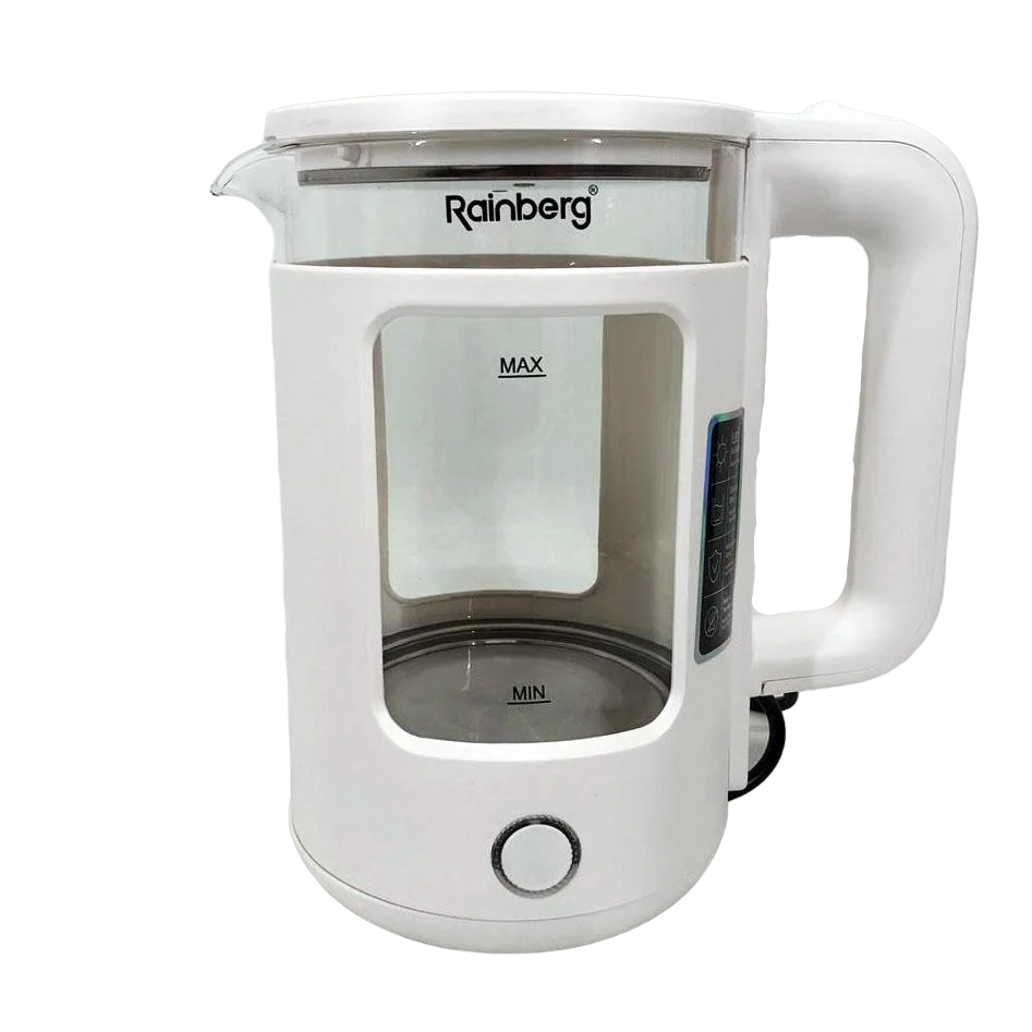 ᐉ Електрочайник скляний Rainberg RB-2220 дисковий із підсвічуванням 2200W Білий (ws65761-1 ...