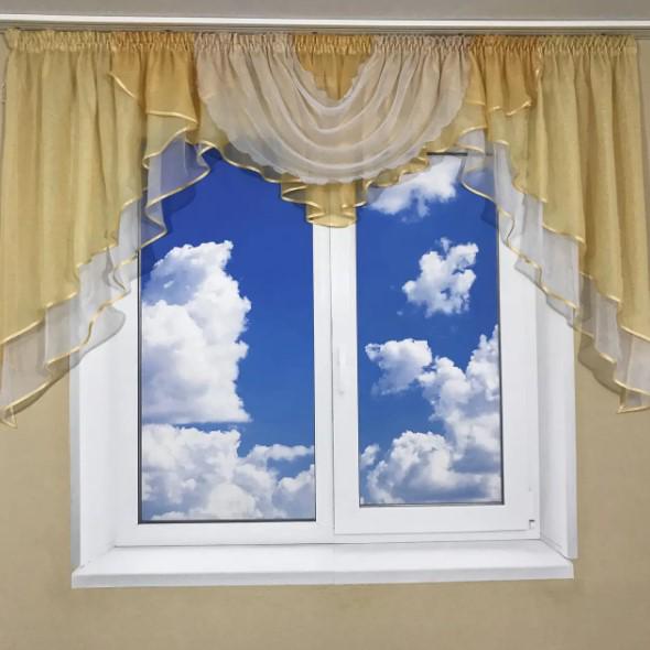 ᐉ Ламбрекен из шифона на карниз 2 м Абрикосовый 100 • Купить в Киеве Украине • Лучшая цена в