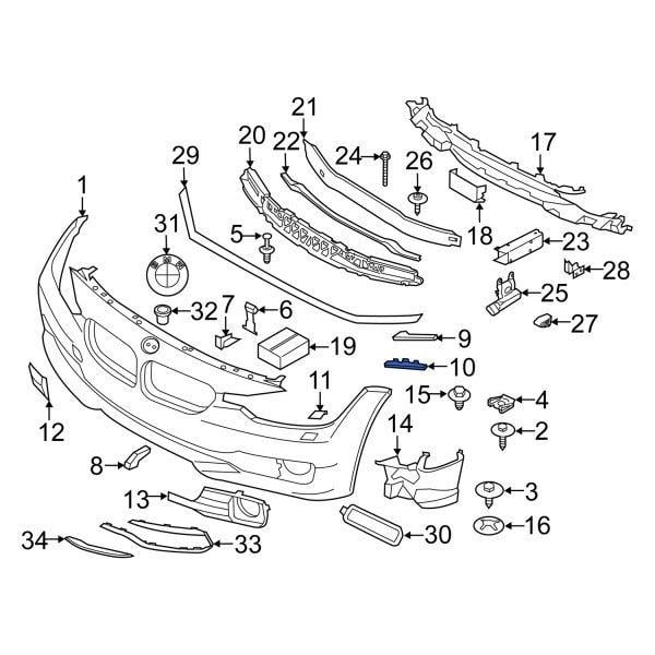 ᐉ Кріплення переднього бампера BMW 3 e30/31 2012-2015 ліве нижнє ...