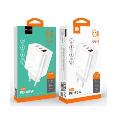 ᐉ Зарядное устройство Wuw C199 PD65W/20W и QC18W GaN USB-C White ...