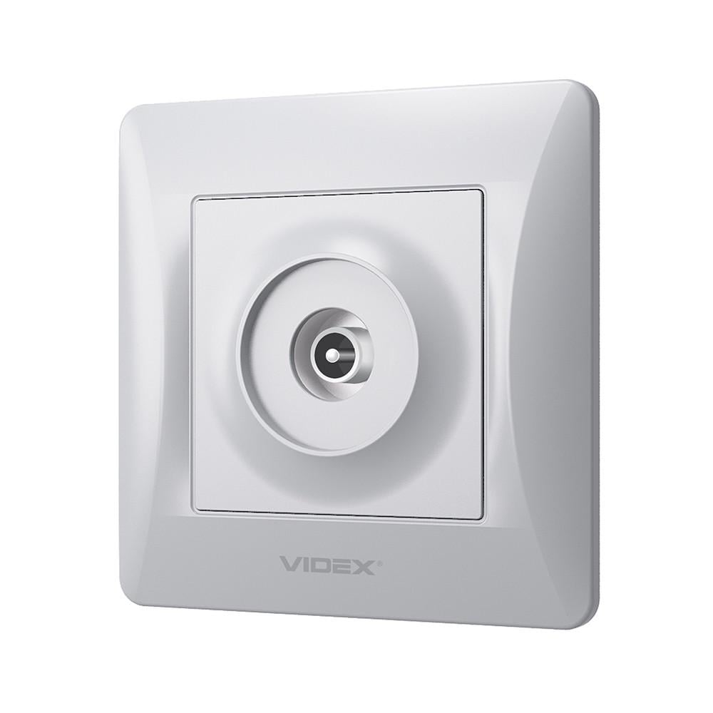 ᐉ Розетка Videx Binera Tv одинарна телевізійна Срібний шовк • Краща ціна в Києві Україні