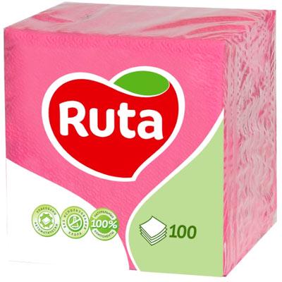 ᐉ Салфетки Ruta розовые однослойные 24х24 см 100 листов