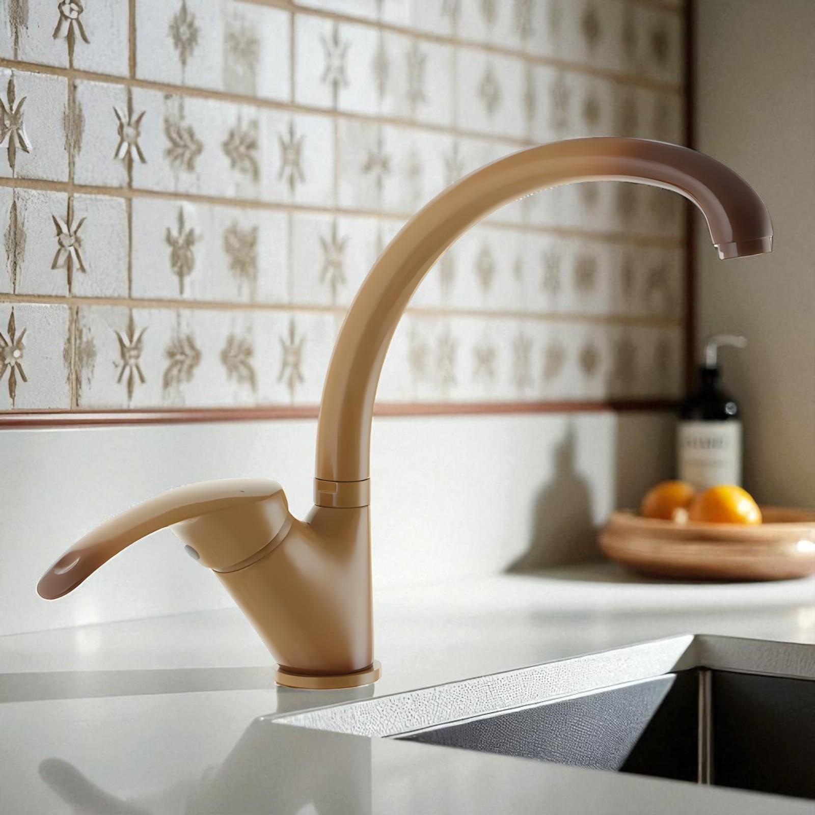 ᐉ Кухонний Змішувач Haiba MARS-777 високий одноважільний латунь Коричневий (b-HB0272) • Краща ...