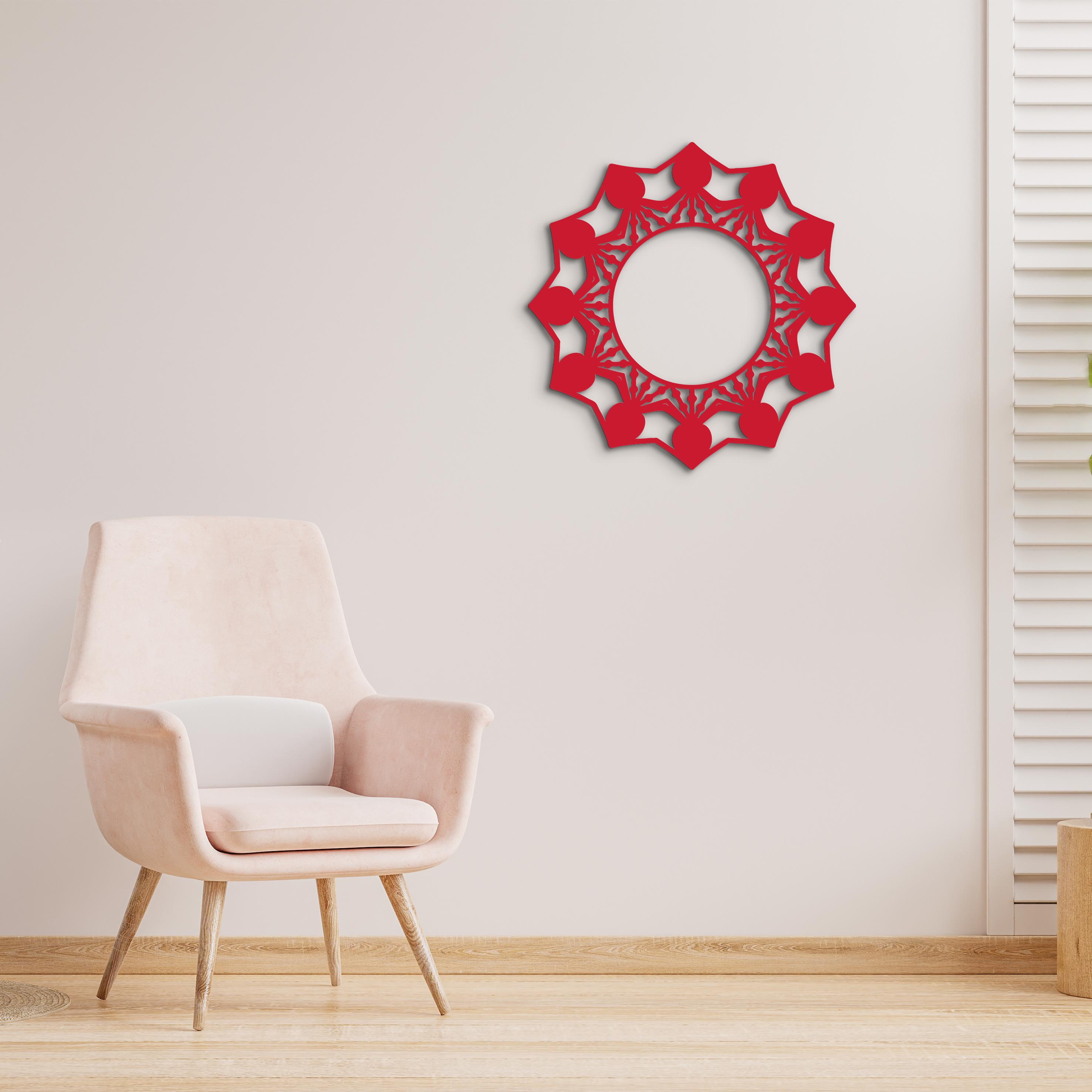 ᐉ Декоративне панно з дерева Woodyard Фантастична Мандала 40x40 см Червоний 0351sred16 • Краща