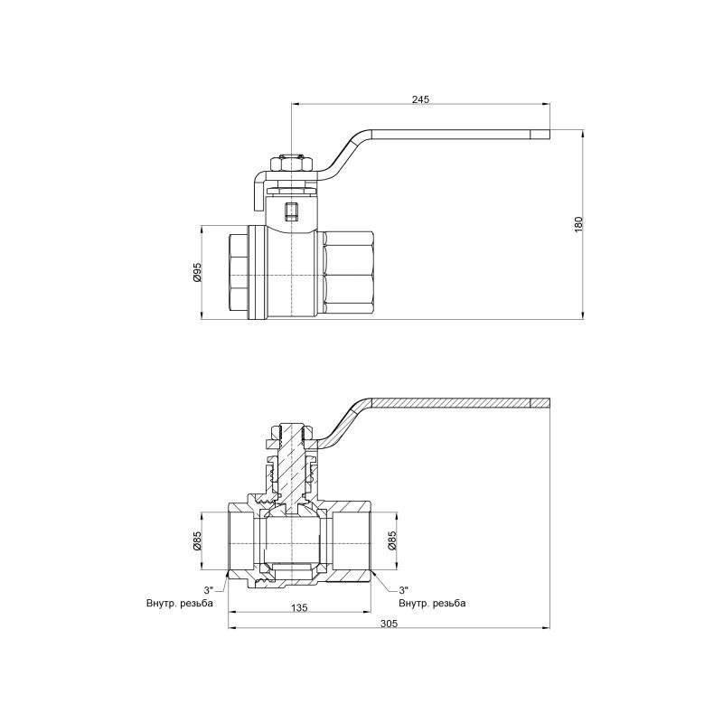 ᐉ Кран кульовий Sd Plus 3 ВР Sd600w76 для води важіль Vrm00002827