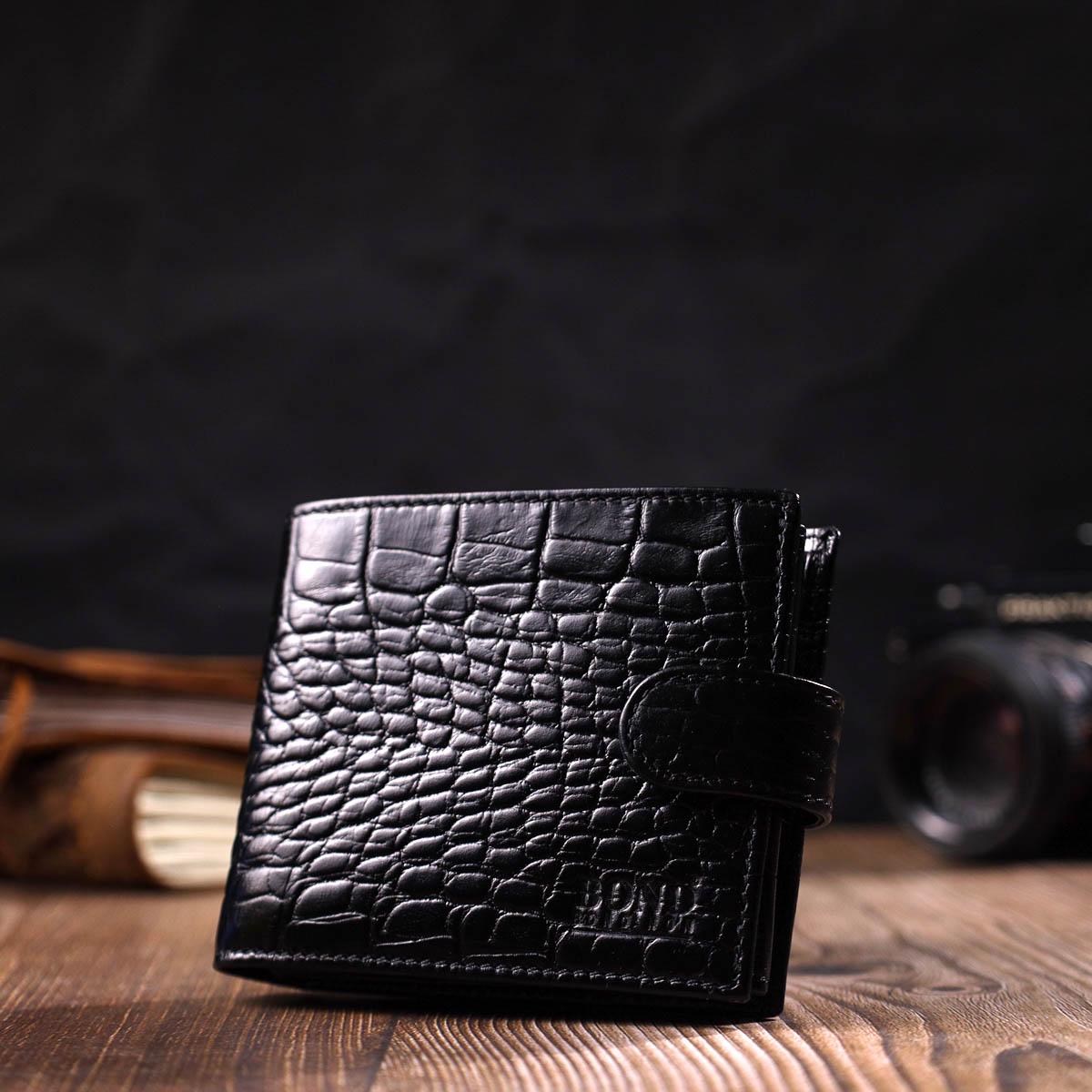 ᐉ Кошелек мужской Bond-Wallet 22008 из натуральной кожи с тиснением под ...