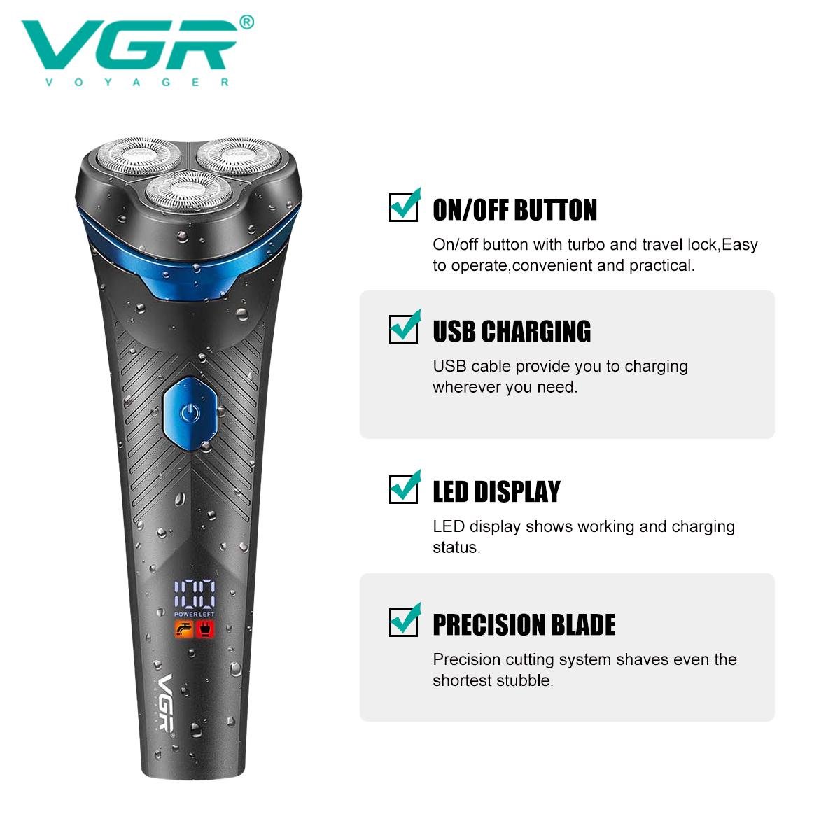ᐉ Електробритва VGR V-314 600 mAh LED display/IPX6 Black (613642) • Краща ціна в Києві, Україні ...