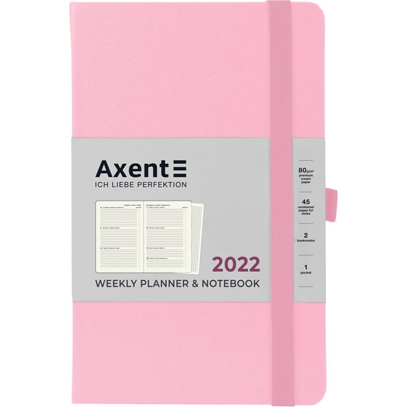 ᐉ Еженедельник датированный Axent Partner Strong 2022 А5 96 листов Светло-розовый (8505-22-49-A ...