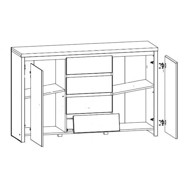 ᐉ Комод з двома дверима Gerbor Лорен KOM2D3S з ДСП Венге Акація Малі Бронза • Краща ціна в Києві ...