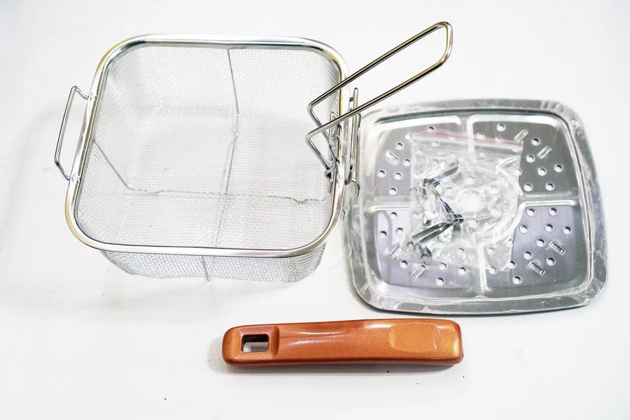 ᐉ Сковорода AMPOVAR Copper Cook Deep Square Pan с фритюром и пароваркой ...