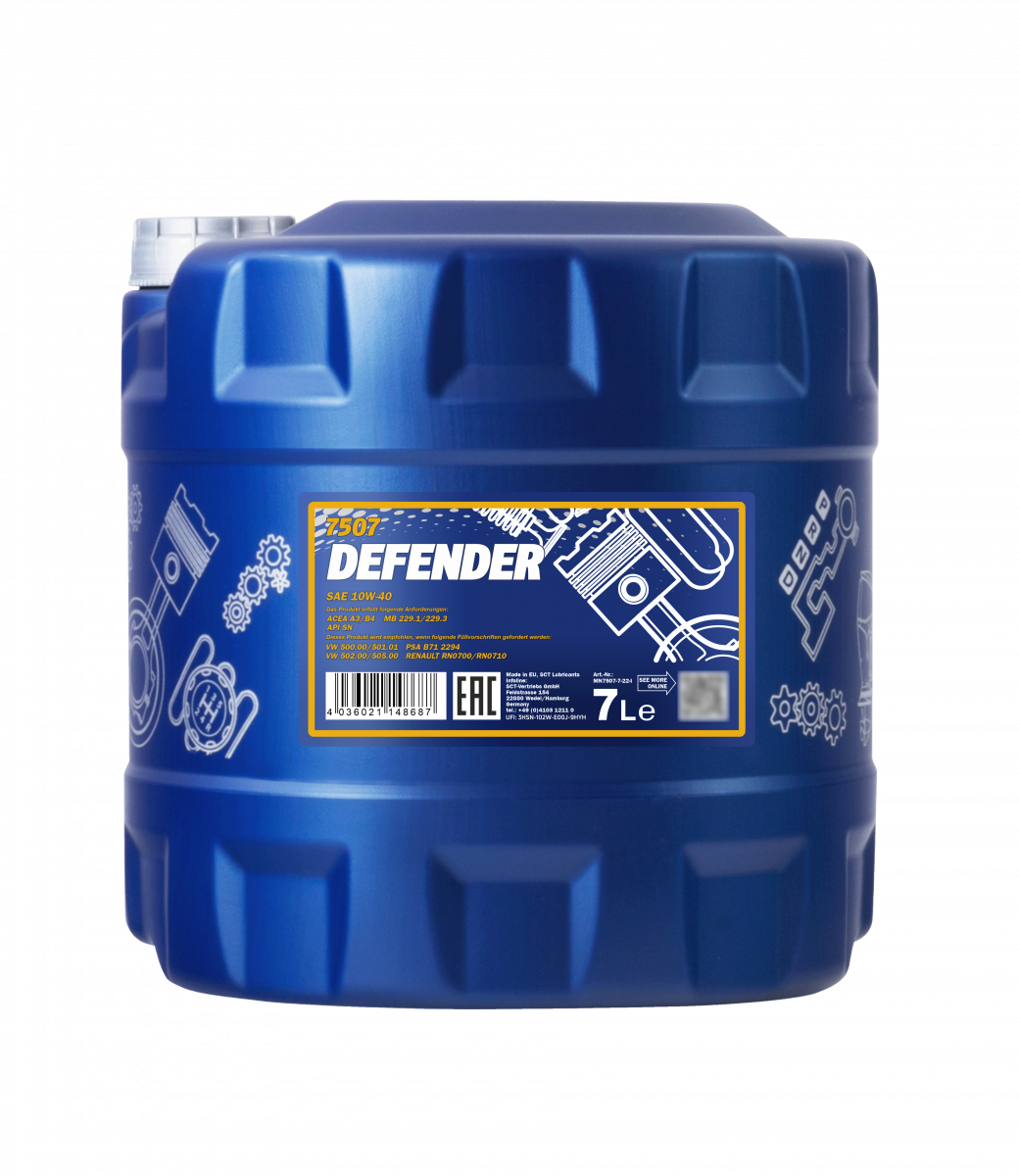 ᐉ Моторное масло Mannol 7507 DEFENDER 10W-40 7 л (MN7507-7)