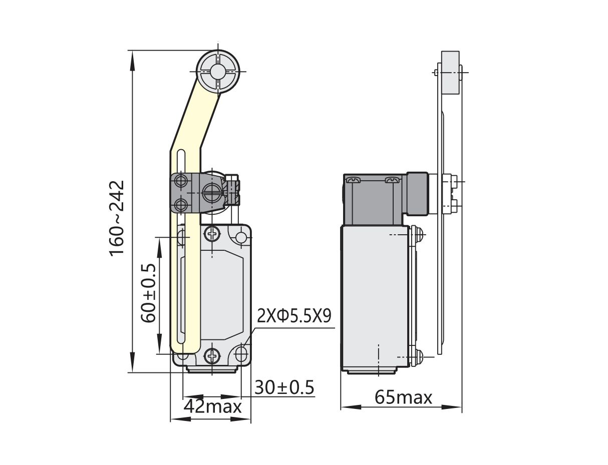 ᐉ Выключатель концевой CHINT YBLX-P1/120/1U 1NO+1NC реверсивный ролик с угловым действием 10A ...
