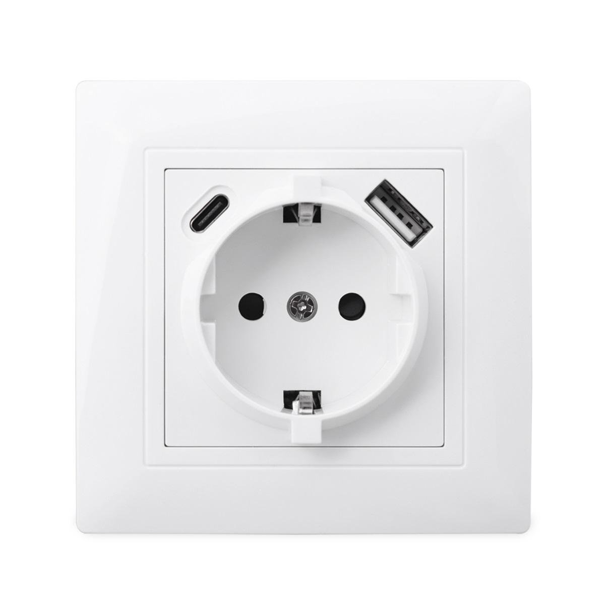 ᐉ Розетка евро Coswall с Usb и Type C портами Белый 2023673340 • Купить в Киеве Украине