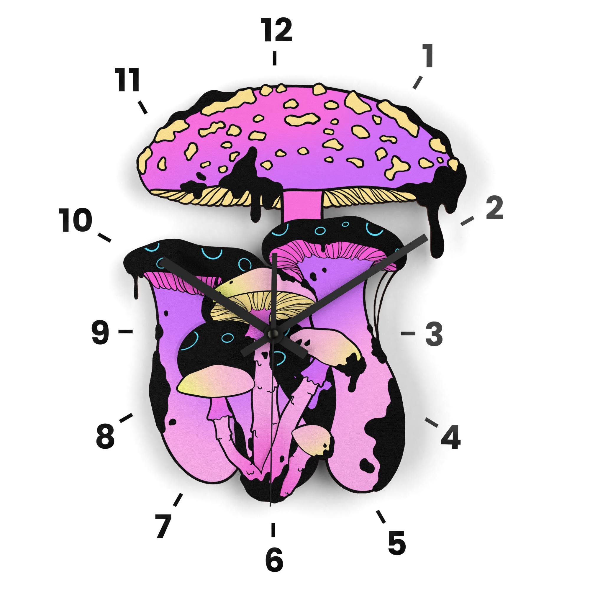 ᐉ Годинник настінний Lex Altern Чарівні гриби деревяний Фіолетовий 9340767 • Краща ціна в