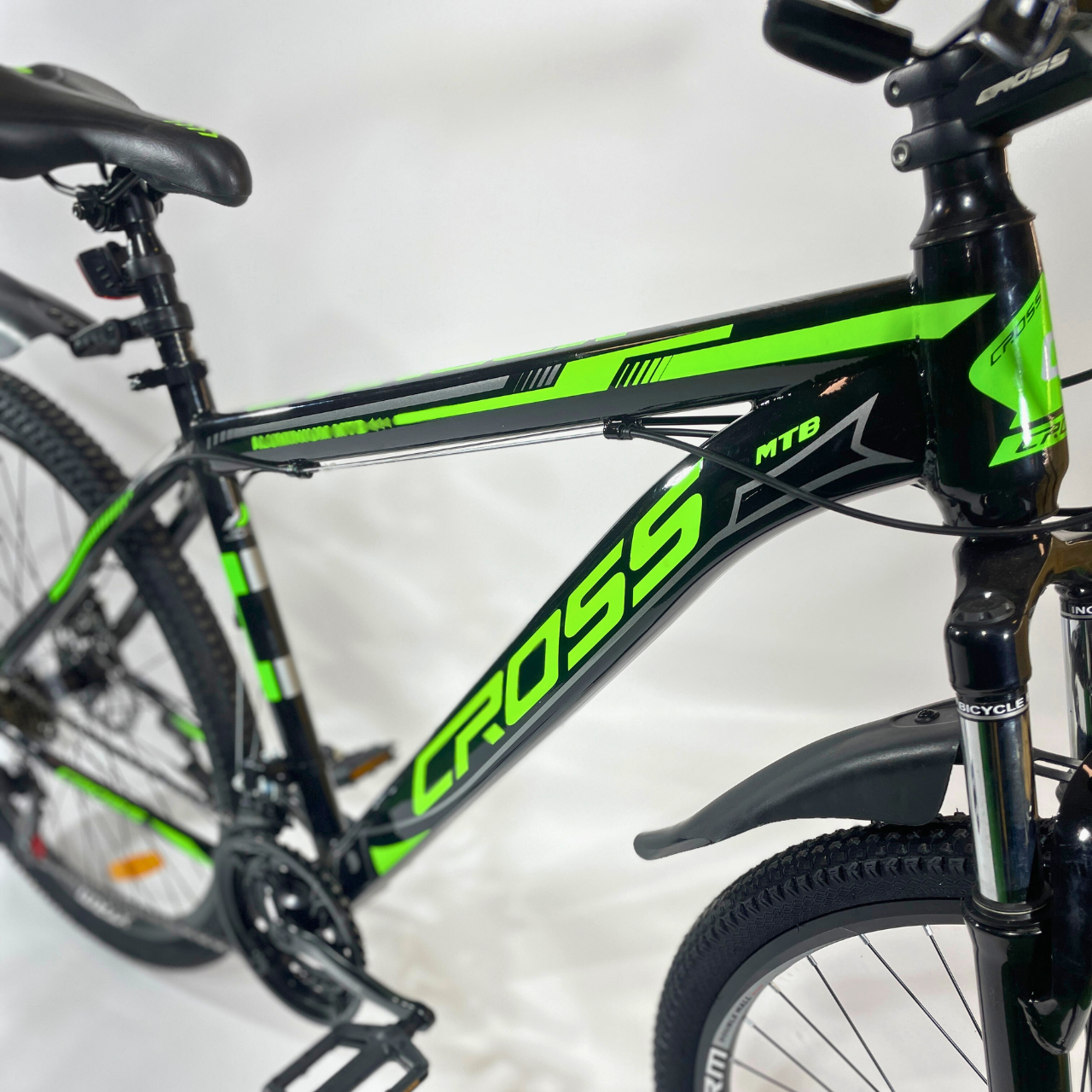 ᐉ Велосипед гірський Cross Stinger 27,5" 18" від 170-185 см Чорний/Зелений (d07f194a) • Краща ...