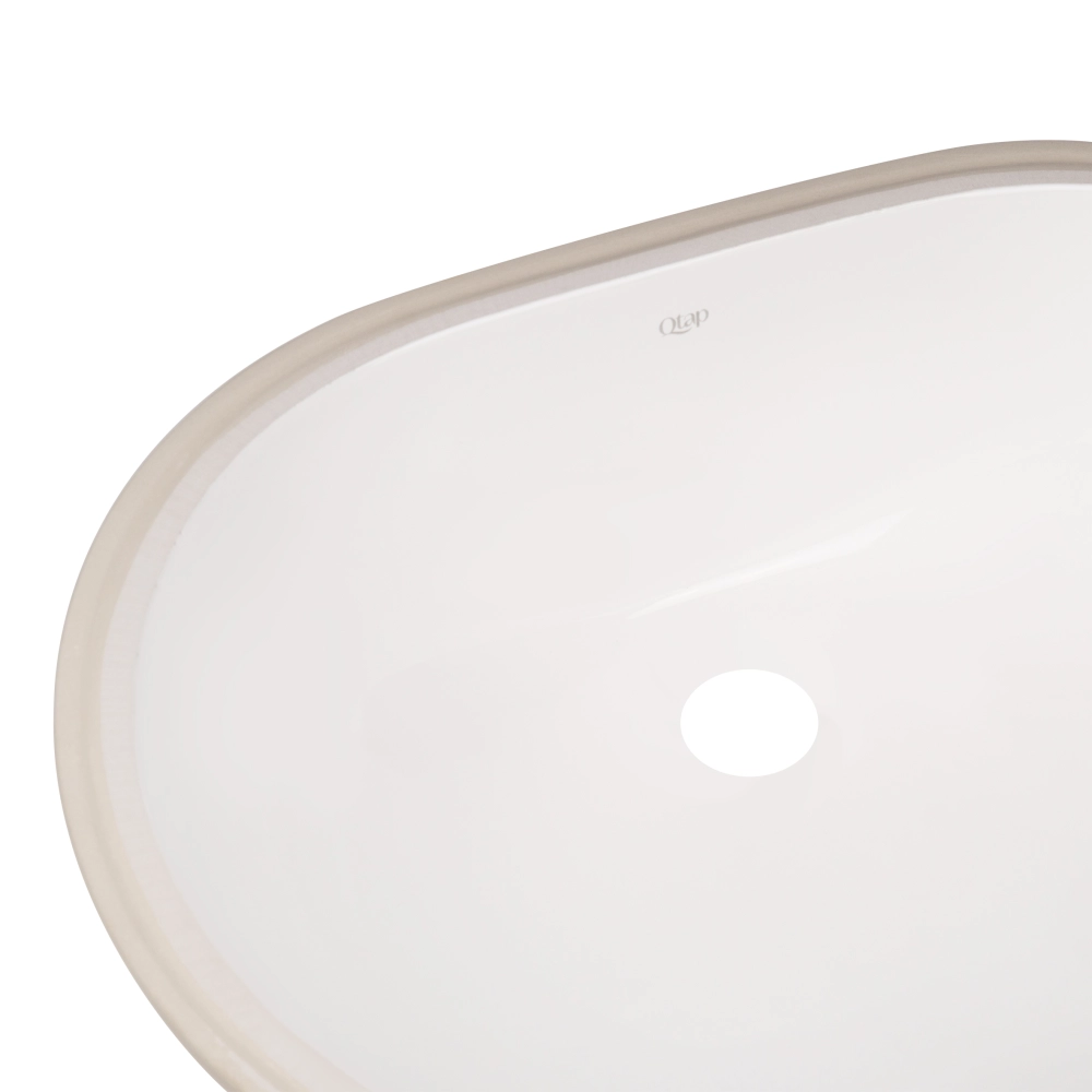 ᐉ Раковина Qtap Stork QT15116030WN врізна овальна 560х395х195 мм Білий ...