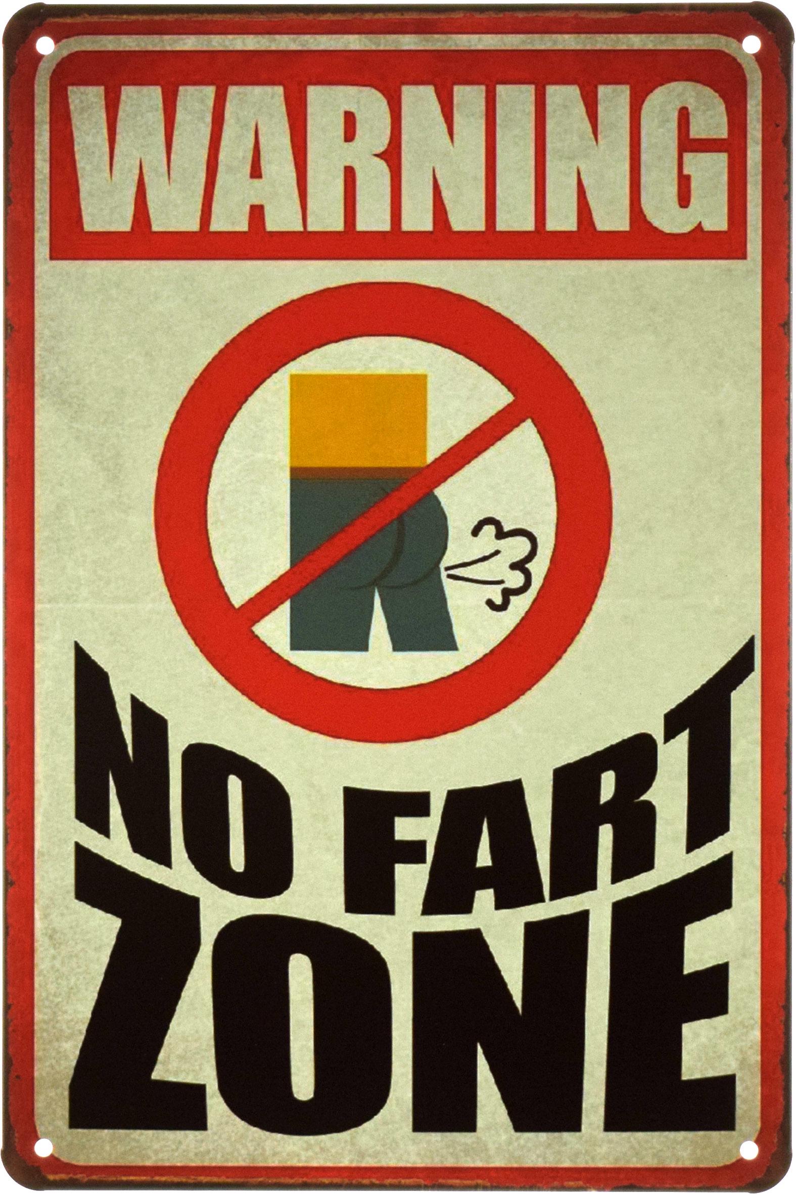ᐉ Табличка металева Warning! No Fart Zone 20x30 см • Краща ціна в Києві ...