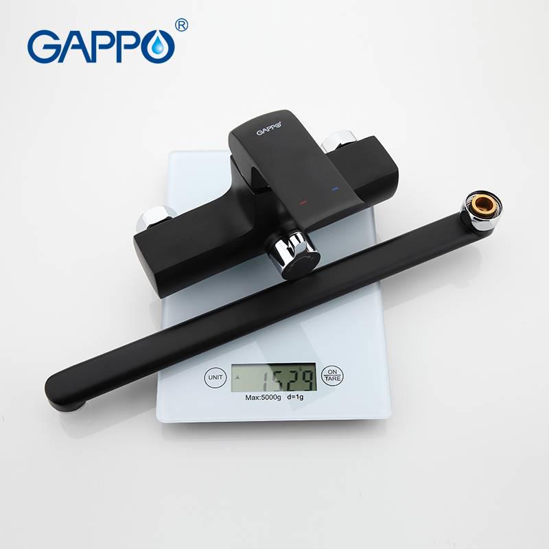 ᐉ Змішувач для ванни Gappo Aventador G2250 довгий гусак Чорний (34476) • Краща ціна в Києві ...