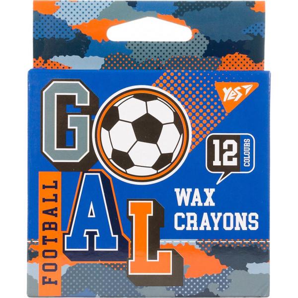 ᐉ Карандаши восковые цветные YES Football 12 шт. (5056137176274)