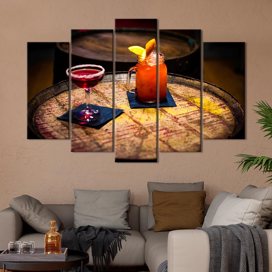 ᐉ Настінний декор Яскраві коктейлі на дубовій бочці 137x85 см (A449-5) • Краща ціна в Києві ...