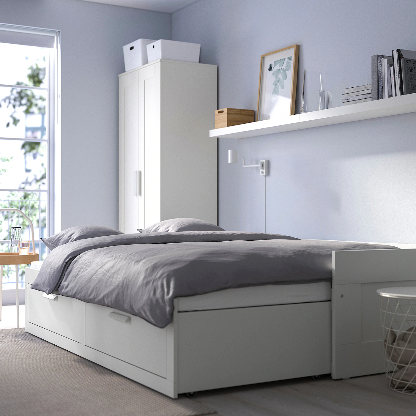 ᐉ Кушетка IKEA BRIMNES Agotnes с 2 ящиками 2 матраса 80х200 см • Купить ...