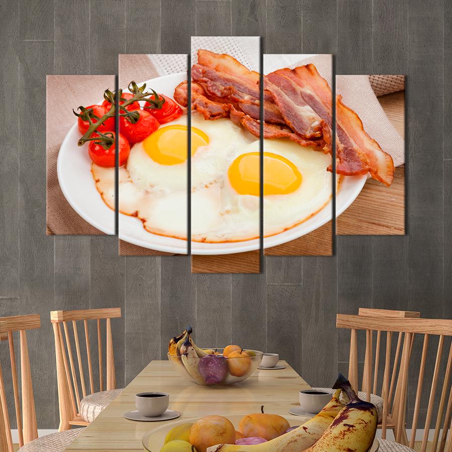 ᐉ Настінний декор Яєчня з беконом і гілочка помідорів 137x85 см (A256-5) • Краща ціна в Києві ...